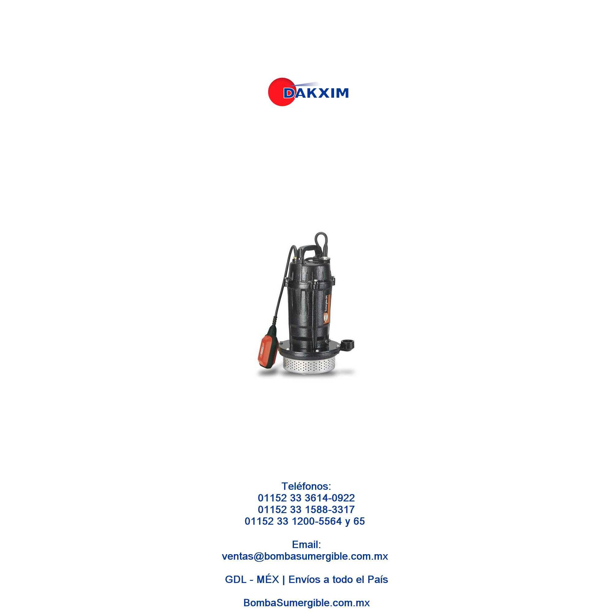 ⚡ Bomba Sumergible 1 Hp Para Agua Limpia De Cisterna